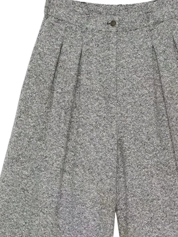 Emporio Armani Pleated Tweed Tailored Shorts - Black