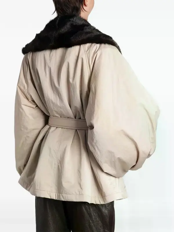 Magda Butrym Faux-fur-collar Belted Jacket