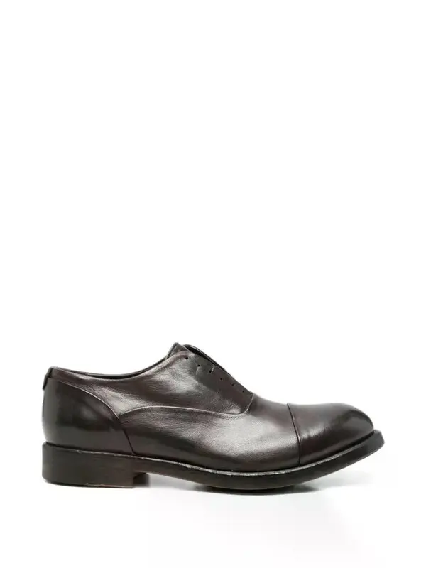 LEQARANT Cap-toe Lace-up Loafers - Brown
