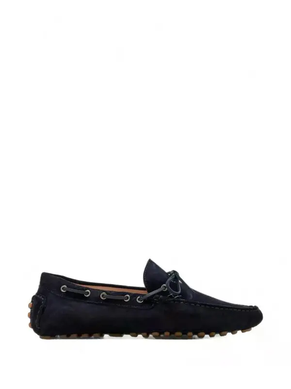 FORSA Bow-detail Suede Loafers - Blue