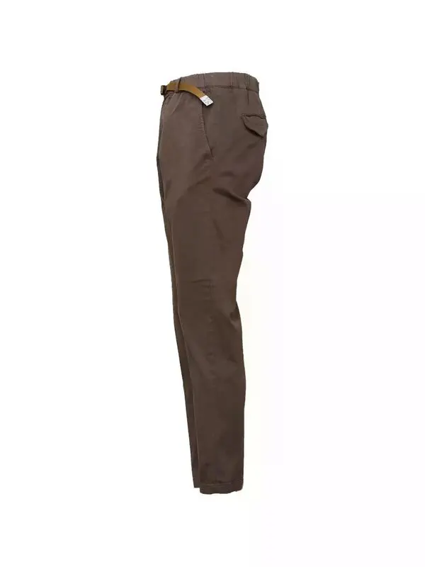 WHITE SAND Belted Gabardine Trousers