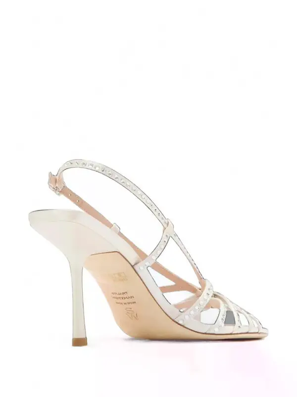 STUART WEITZMAN Crystal-embellished Satin Sandals