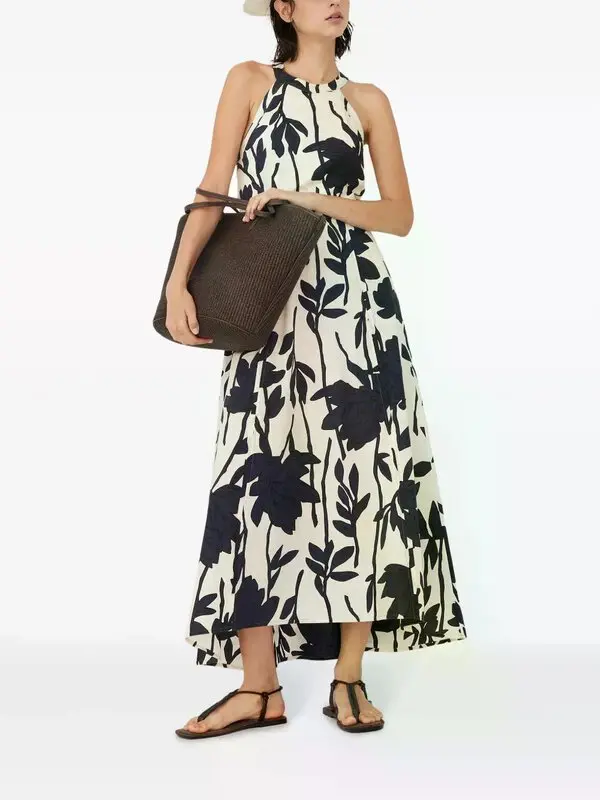 Brunello Cucinelli Sleeveless Floral Print Midi Dress