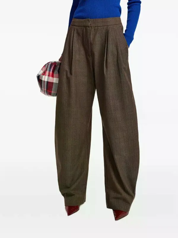 Essentiel Antwerp Checked Barrel-leg Trousers