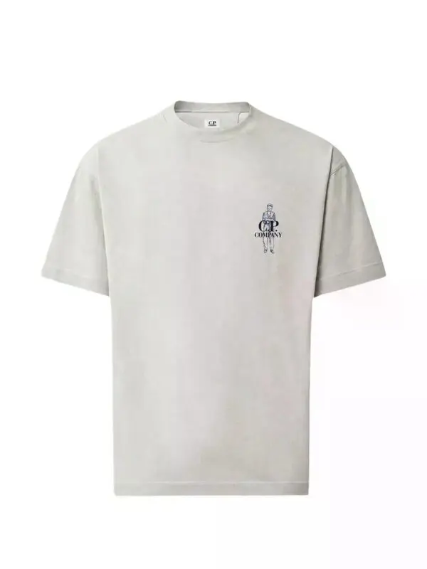 C.P. COMPANY 30/1 Jersey Short Sleeve Comfort Logo T-shirt - Neutrals