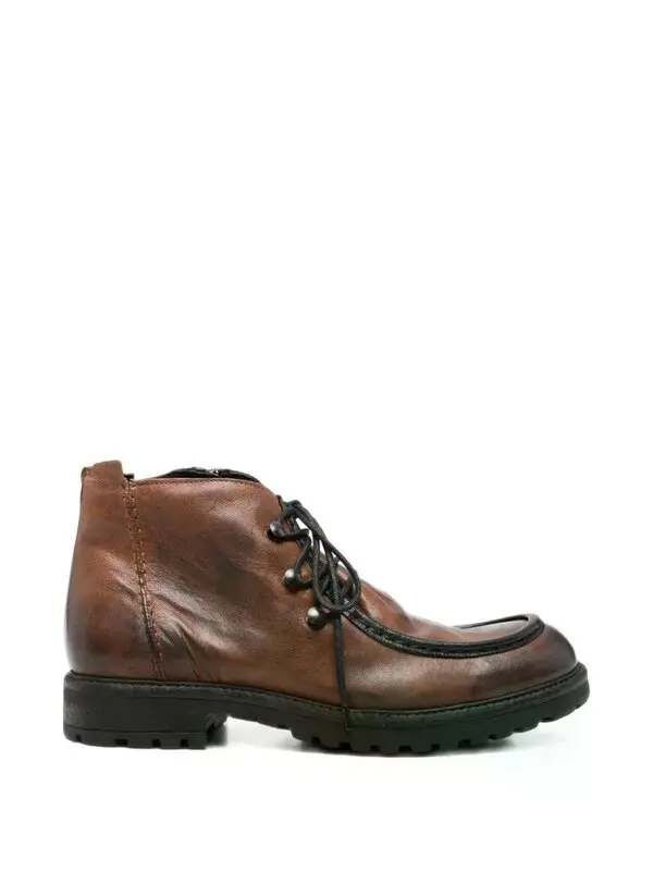 LEQARANT Lace-up Leather Ankle Boots