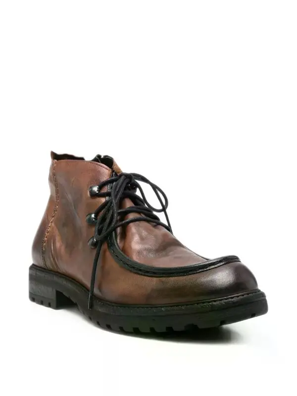 LEQARANT Lace-up Leather Ankle Boots