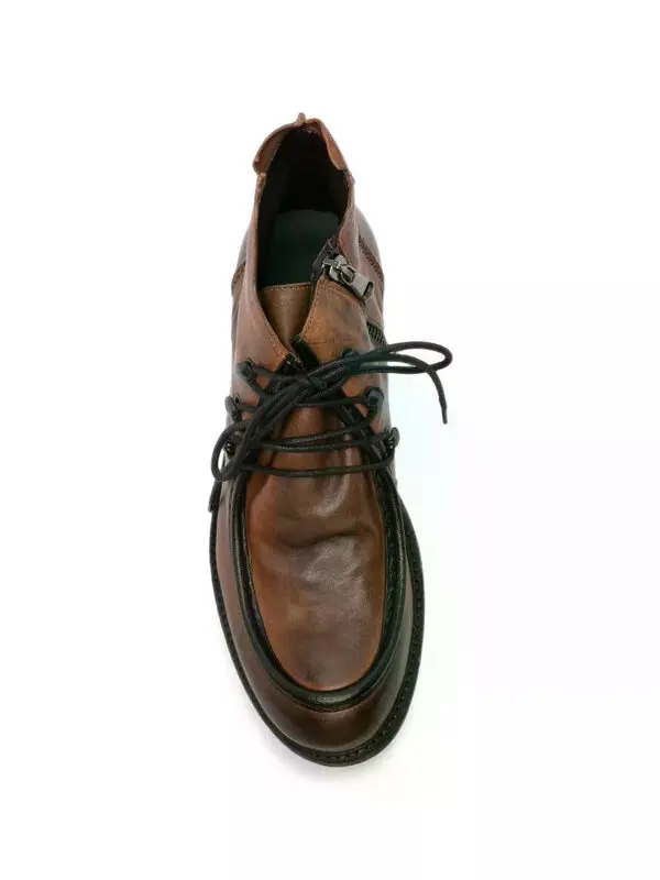 LEQARANT Lace-up Leather Ankle Boots