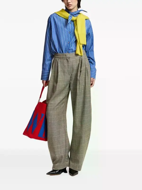 Essentiel Antwerp Checked Barrel-leg Trousers