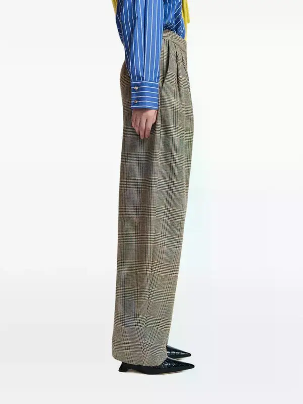 Essentiel Antwerp Checked Barrel-leg Trousers