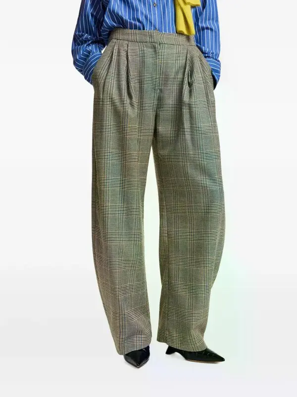 Essentiel Antwerp Checked Barrel-leg Trousers