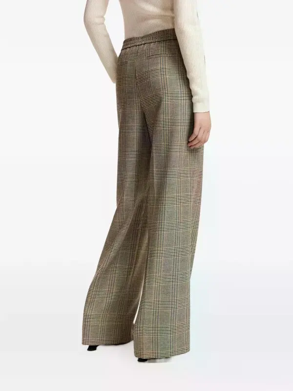 Essentiel Antwerp Checked Wide-leg Trousers