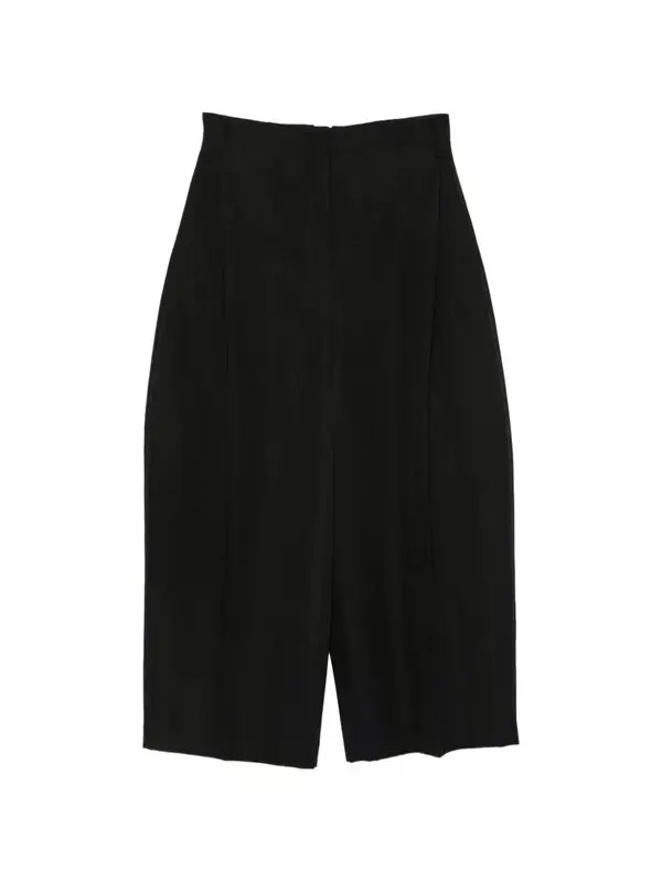 Jacquemus Pleated Cropped Trousers - Black
