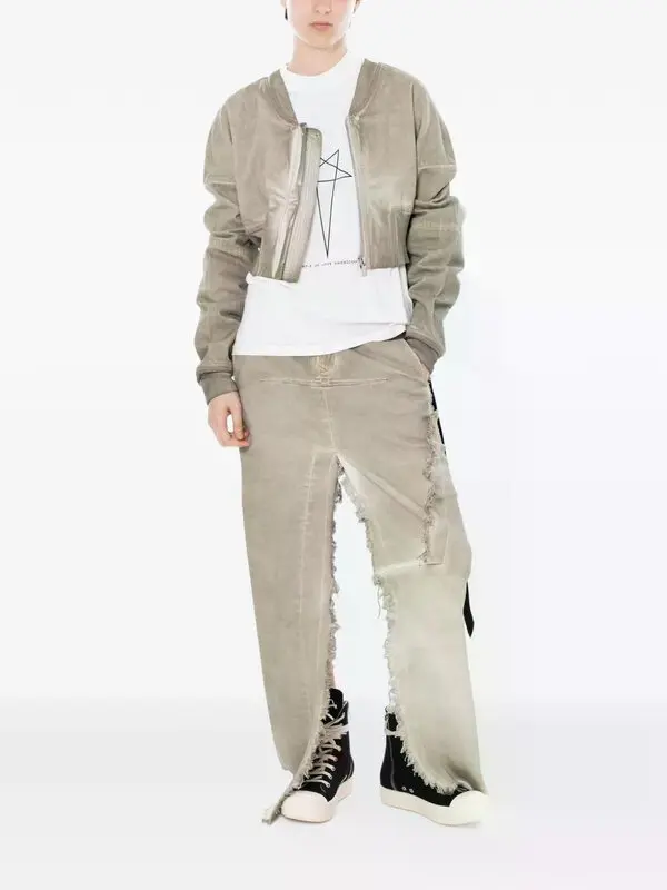 Rick Owens Flight Long-sleeve Cropped Bomber Jacket
