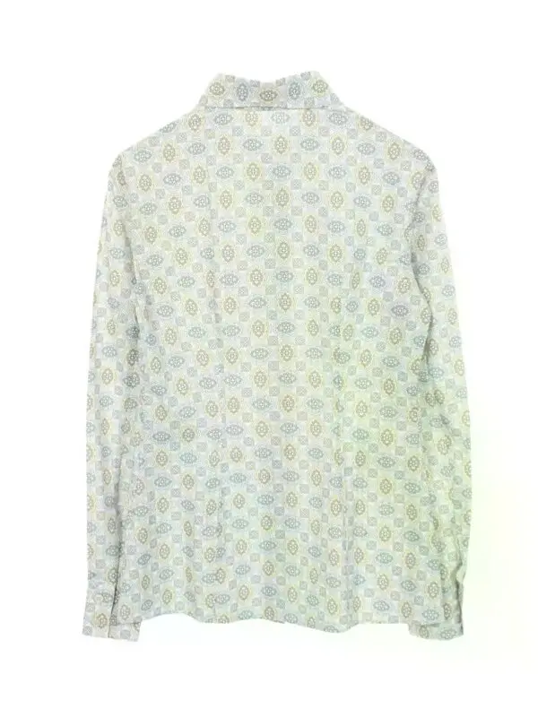 Prada Geometric Print Round Collar Shirt