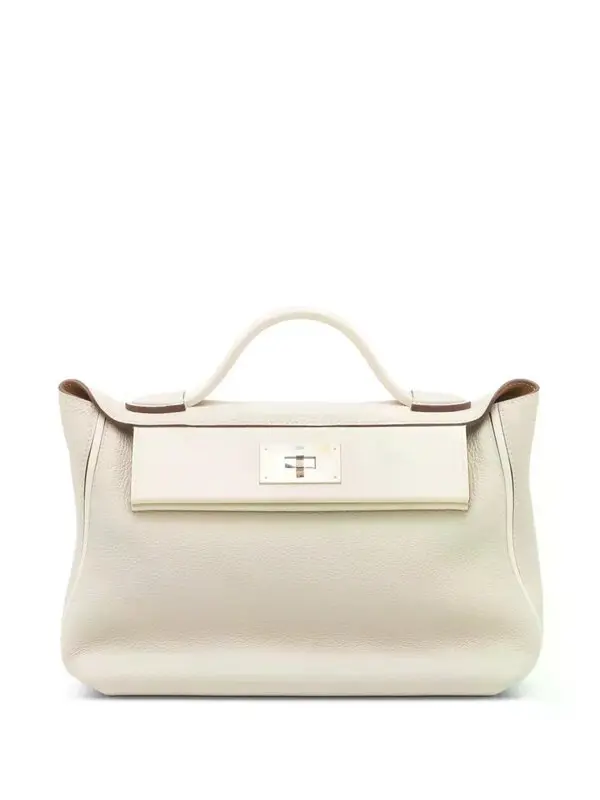 Hermès 24/24 Handbag In Togo And Swift Leather With Palladium Hardware