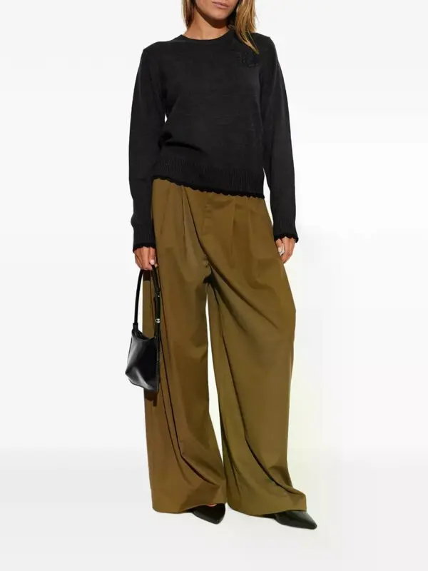 GANNI Crew-neck Wool-blend Sweater