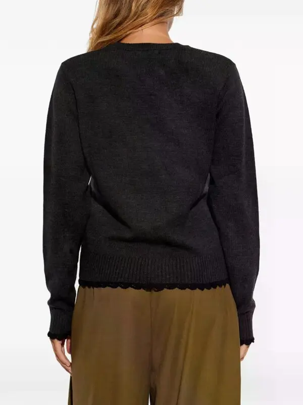 GANNI Crew-neck Wool-blend Sweater