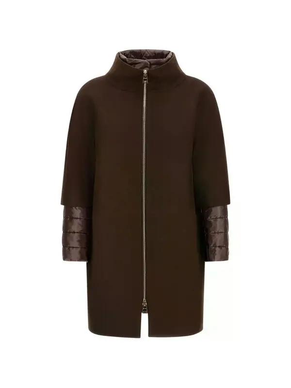 Herno Nylon-ultralight Bib Wool Coat - Brown