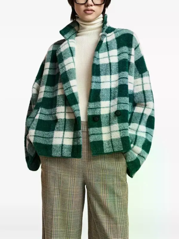 Essentiel Antwerp Checked Double-breasted Cardigan