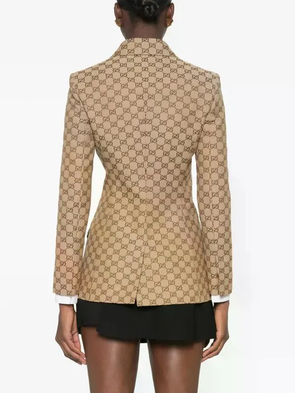 Gucci Double-breasted Gg Supreme Canvas Jacket