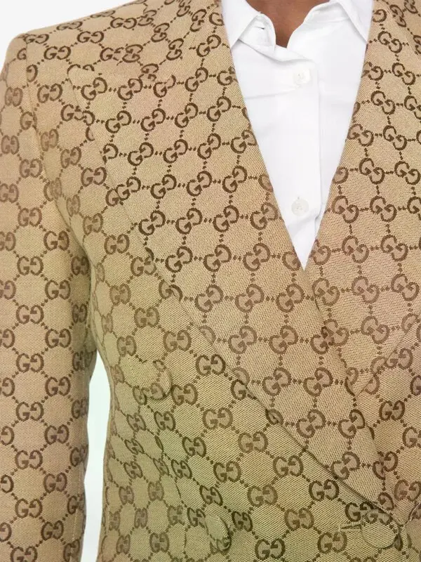 Gucci Double-breasted Gg Supreme Canvas Jacket