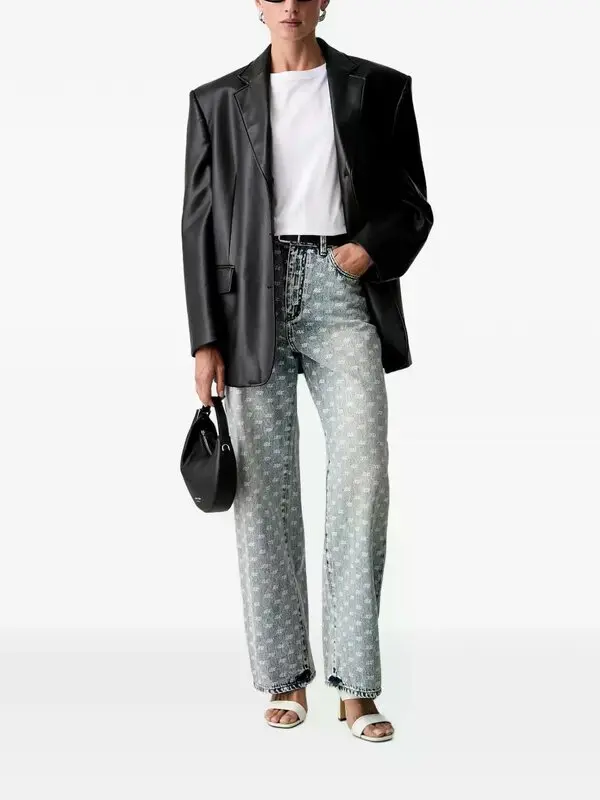 Armani Exchange Monogram-print Acid Wash Jeans