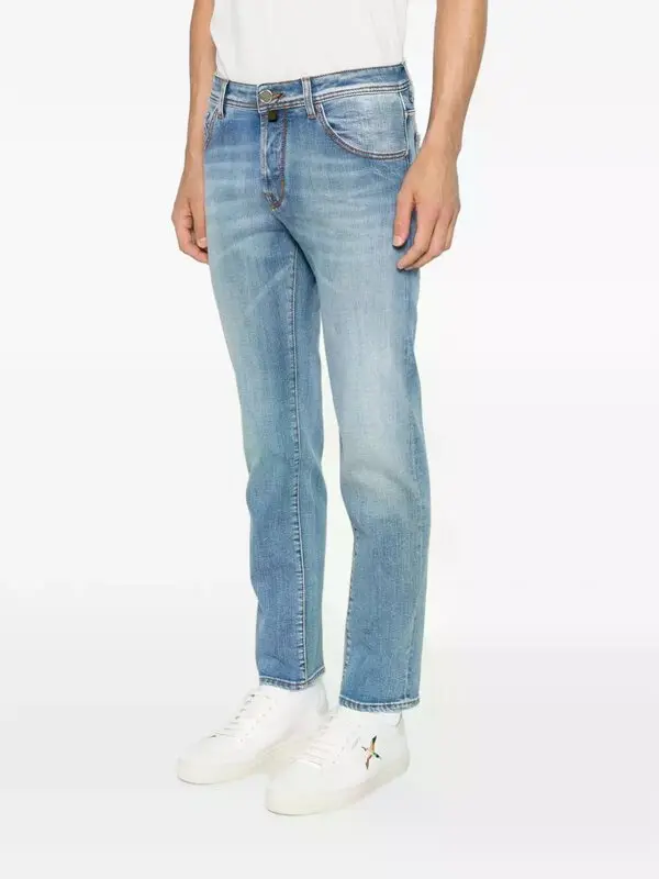 Jacob Cohen Logo-patch Straight-leg Jeans - Blue