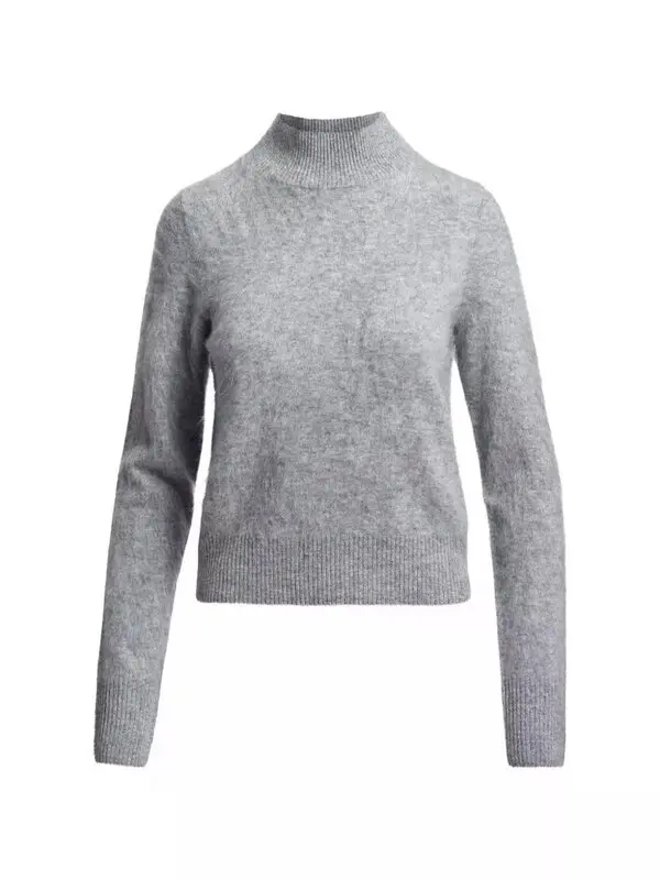 Essentiel Antwerp Stand-up Collar Ribbed-trim Sweater - Grey
