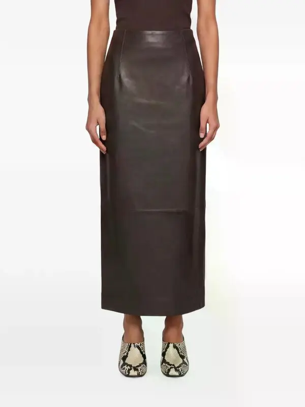 Loulou De Saison Leather Pencil Maxi Skirt