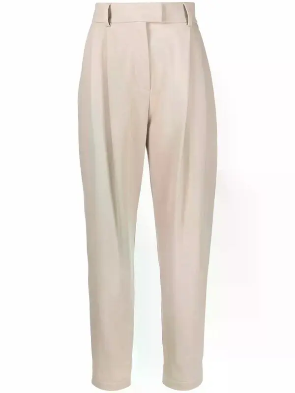 Brunello Cucinelli Pleat-detail Tapered Trousers - Neutrals
