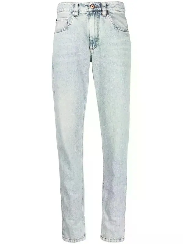 Brunello Cucinelli Straight-leg Jeans With Rolled Cuffs