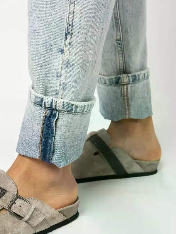 Brunello Cucinelli Straight-leg Jeans With Rolled Cuffs