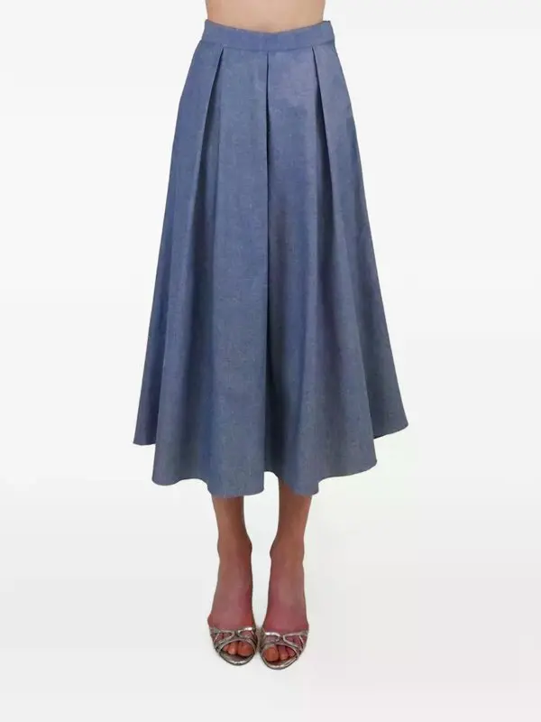 Azeeza Sheridan Pleated Midi Skirt - Blue