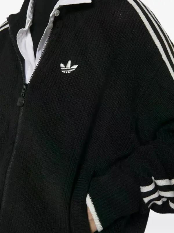 Adidas Firebirdside-stripe Trefoil-logo Cardigan