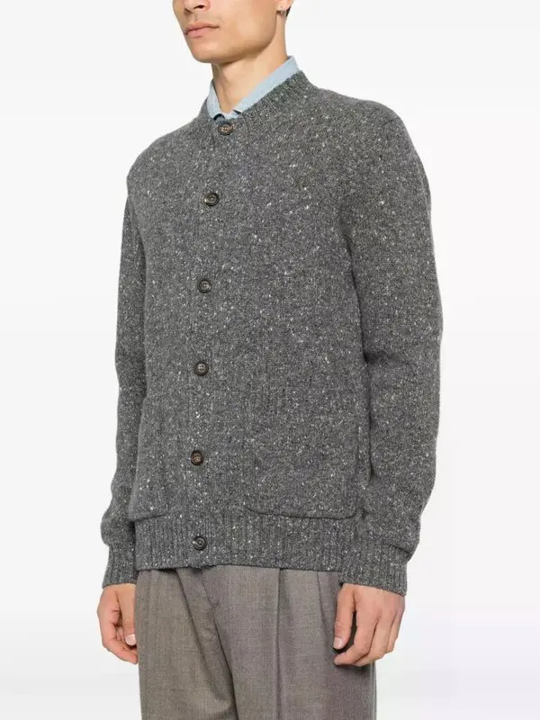 Eleventy Marl-knit Button-up Cardigan