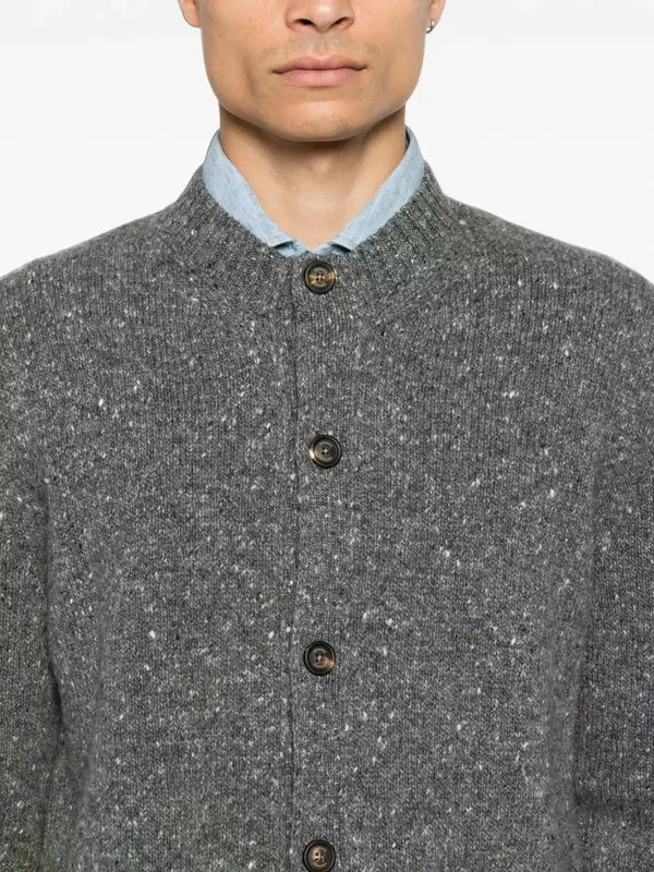 Eleventy Marl-knit Button-up Cardigan