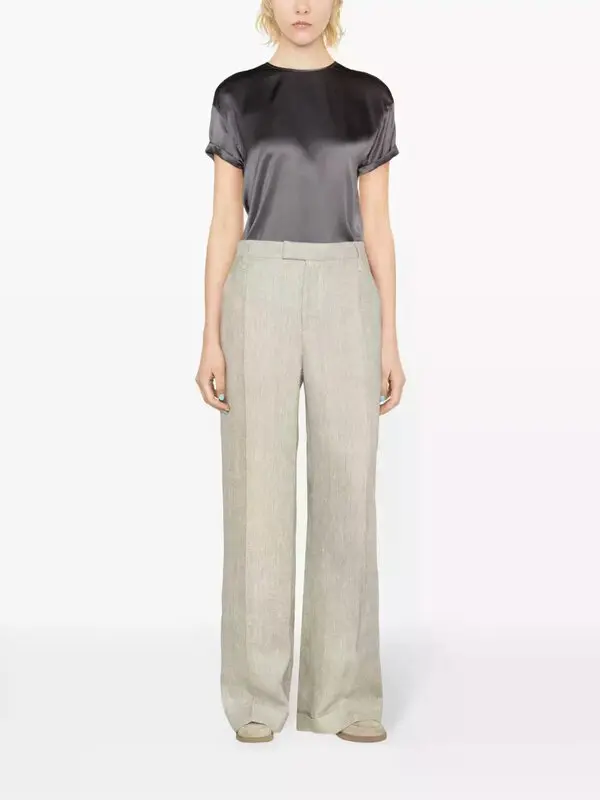 Brunello Cucinelli High-waist Tailored Linen Trousers