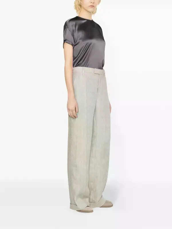 Brunello Cucinelli High-waist Tailored Linen Trousers