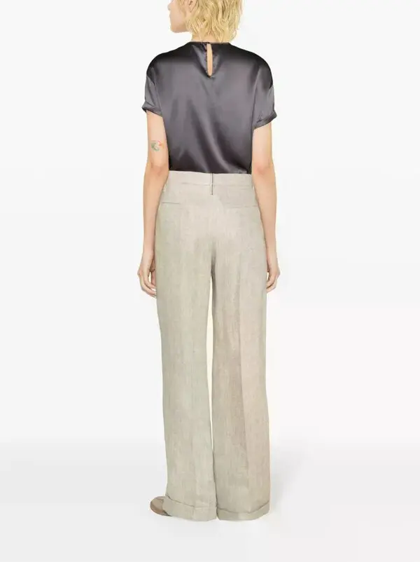 Brunello Cucinelli High-waist Tailored Linen Trousers