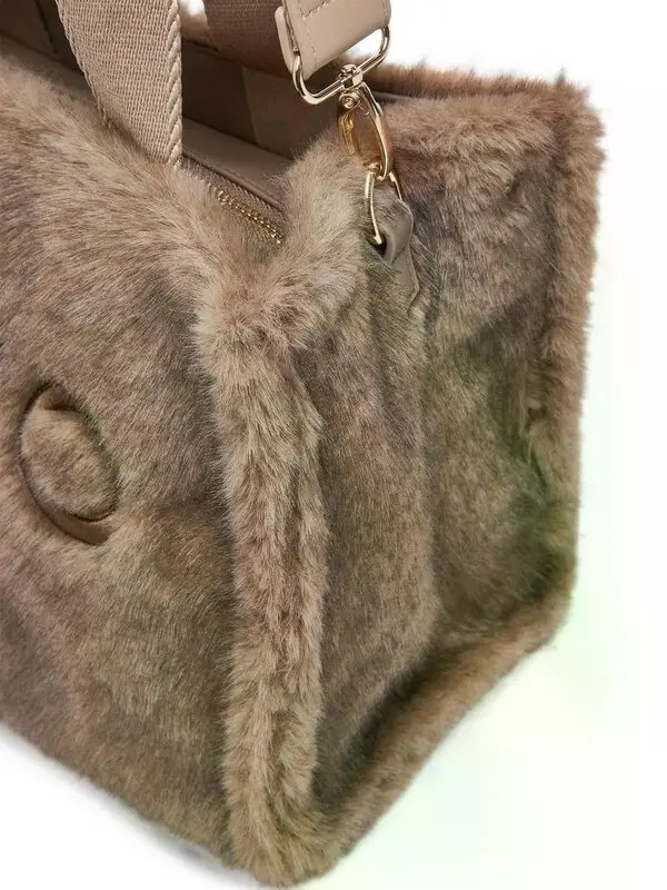 Liu Jo Faux-fur Logo-embroidered Shoulder Bag