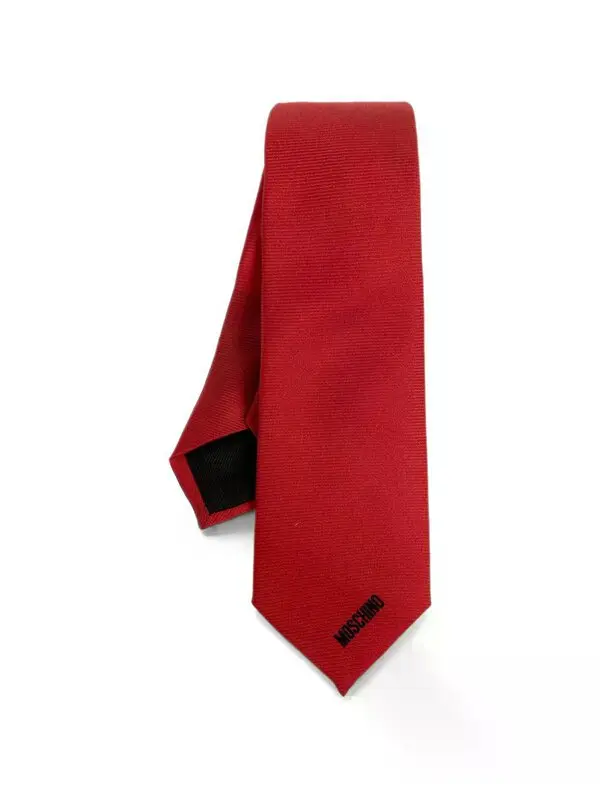 Moschino Logo-embroidered Tie - Red