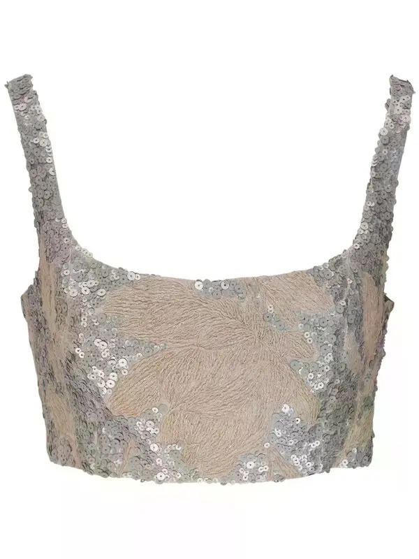 Brunello Cucinelli Sequined Cropped Top