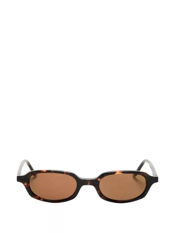 KAREN WAZEN Carolyn Tortoiseshell Effect Rectangle Sunglasses