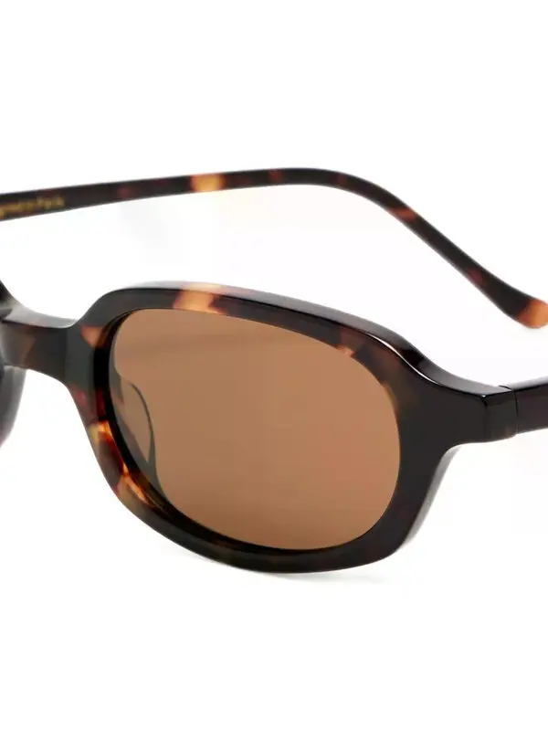 KAREN WAZEN Carolyn Tortoiseshell Effect Rectangle Sunglasses