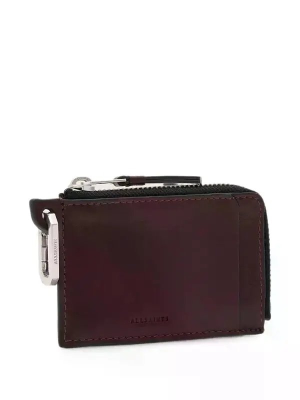 ALLSAINTS Remy Logo-debossed Carabiner-clip Wallet - Red