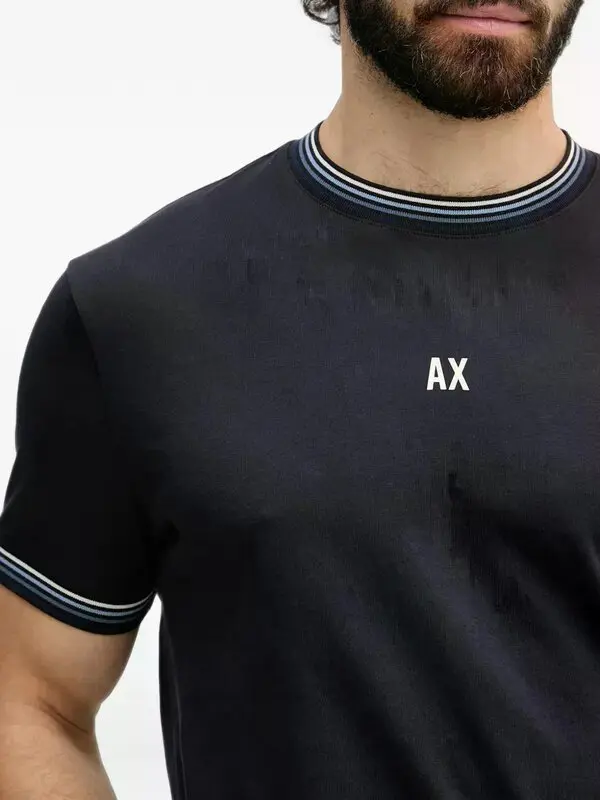 Armani Exchange Logo-detail Striped-trim T-shirt