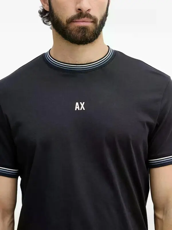 Armani Exchange Logo-detail Striped-trim T-shirt