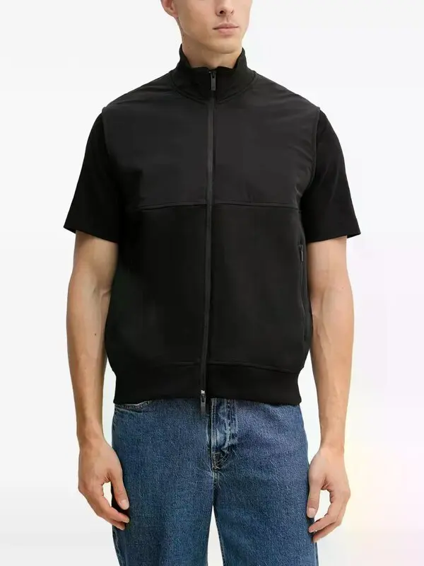 Armani Exchange Panelled Zip-up Gilet - Black