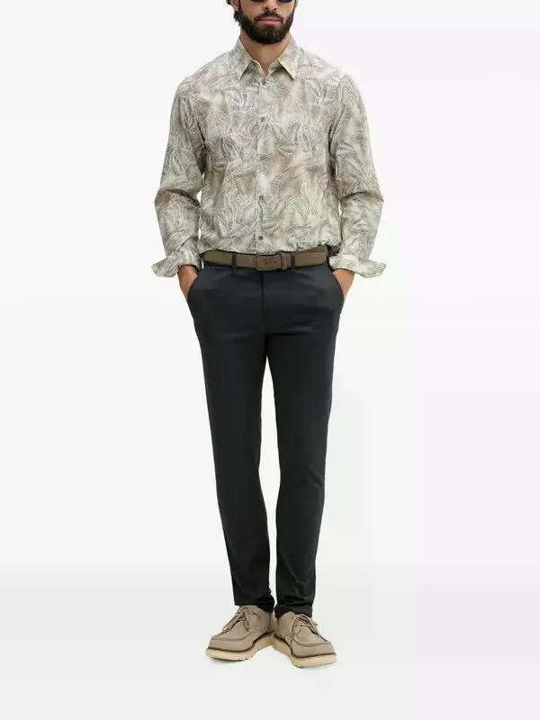 Armani Exchange Leaf-print Long-sleeved Shirt